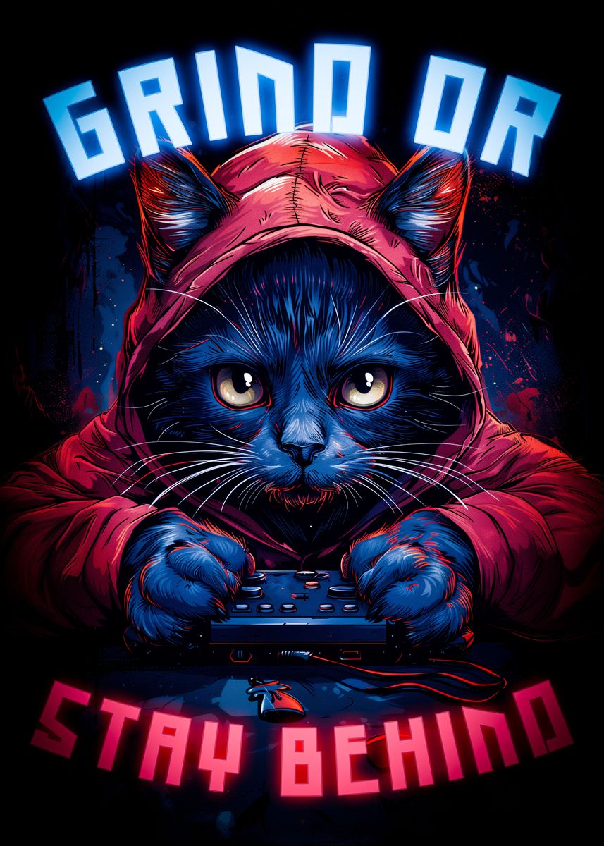 'Gaming Poster Grind' Poster, picture, metal print, paint by ...