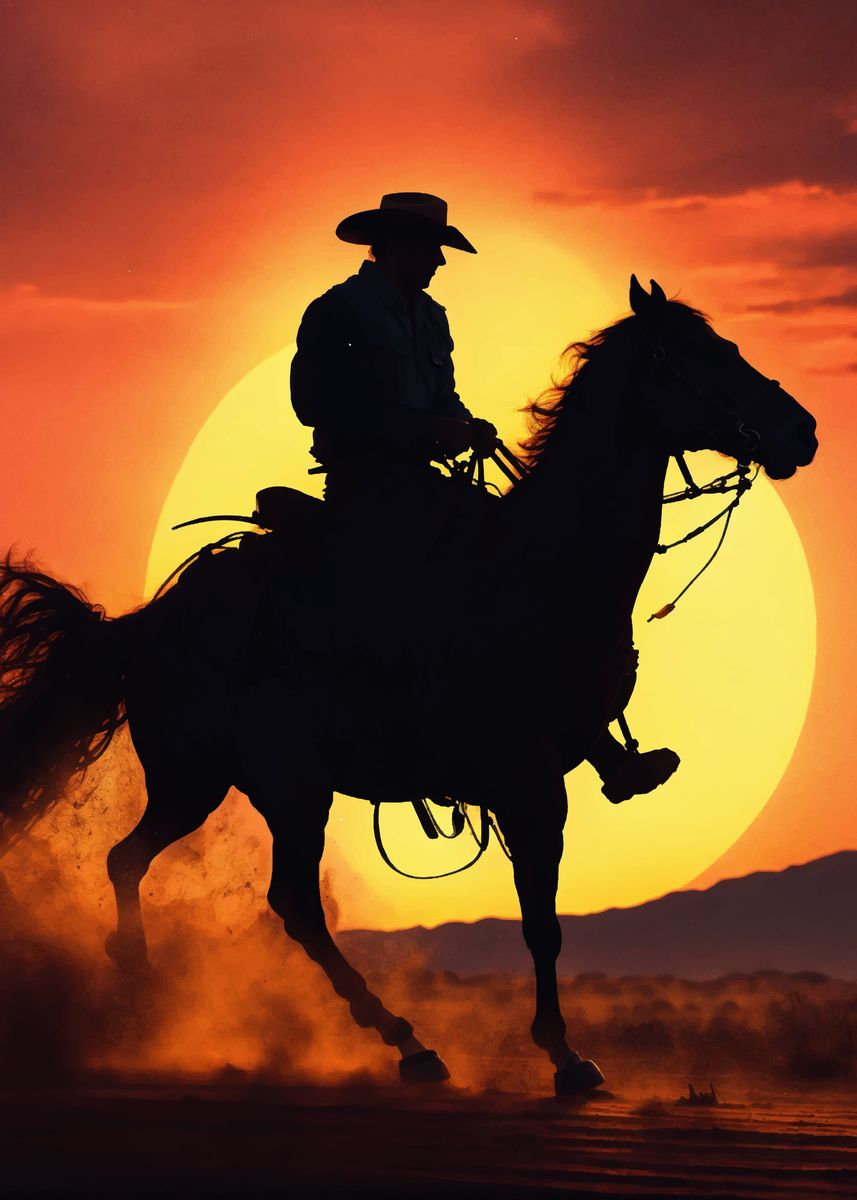 'Cowboy in the desert' Poster, picture, metal print, paint by nguyencao ...
