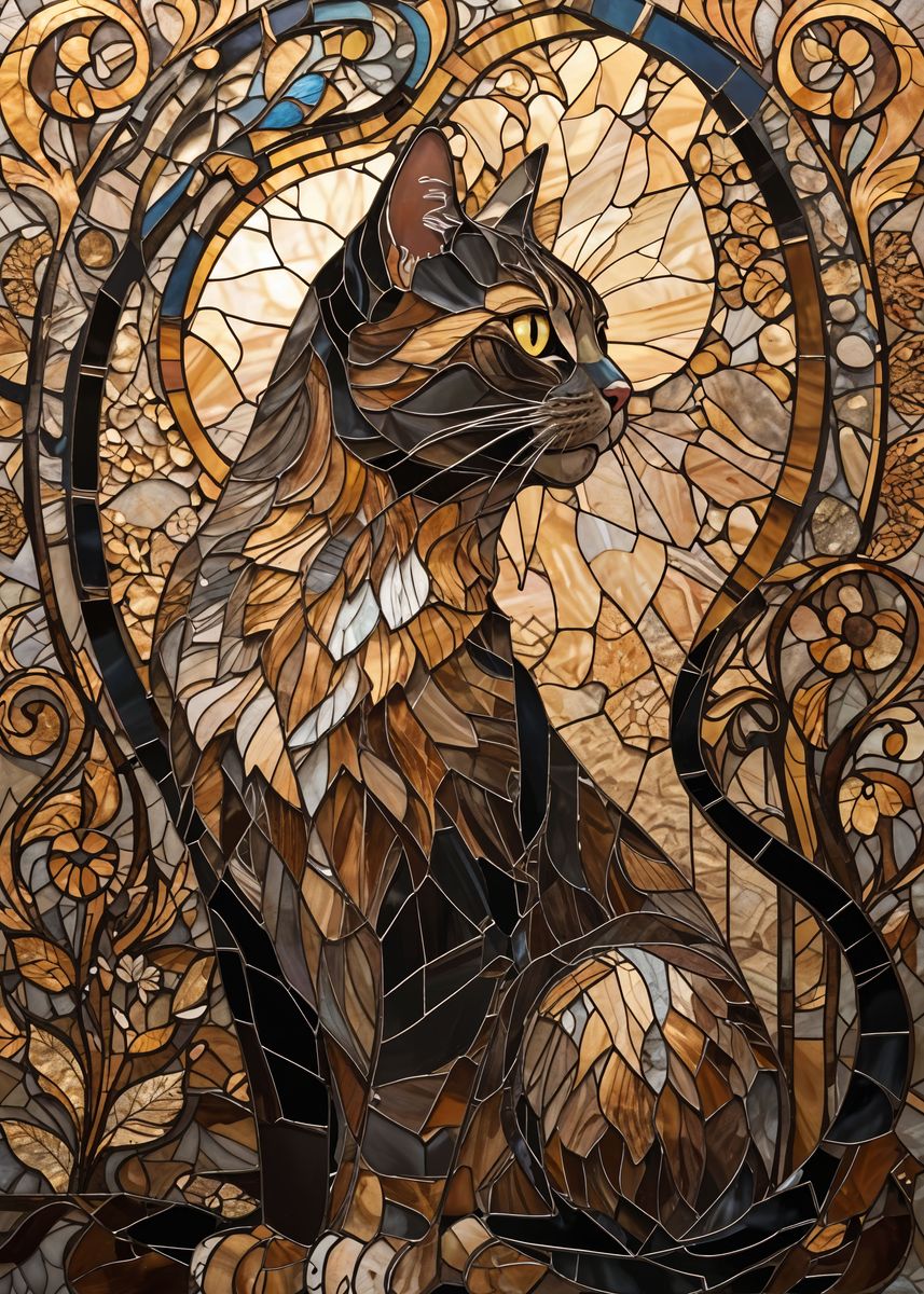 'Kintsugi Black Cat' Poster, picture, metal print, paint by Tae Hyun ...