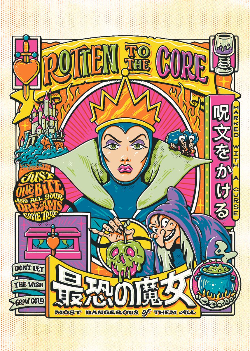 'Evil Queen Rotten Core' Poster, picture, metal print, paint by Disney ...