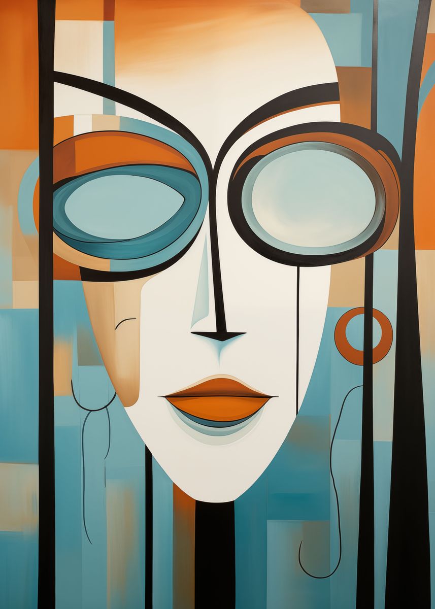'Abstract modern portrait' Poster, picture, metal print, paint by Roman ...
