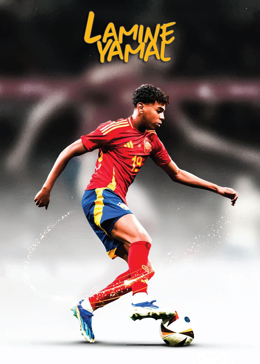 'Lamine Yamal' Poster, picture, metal print, paint by Sinamu Studio ...