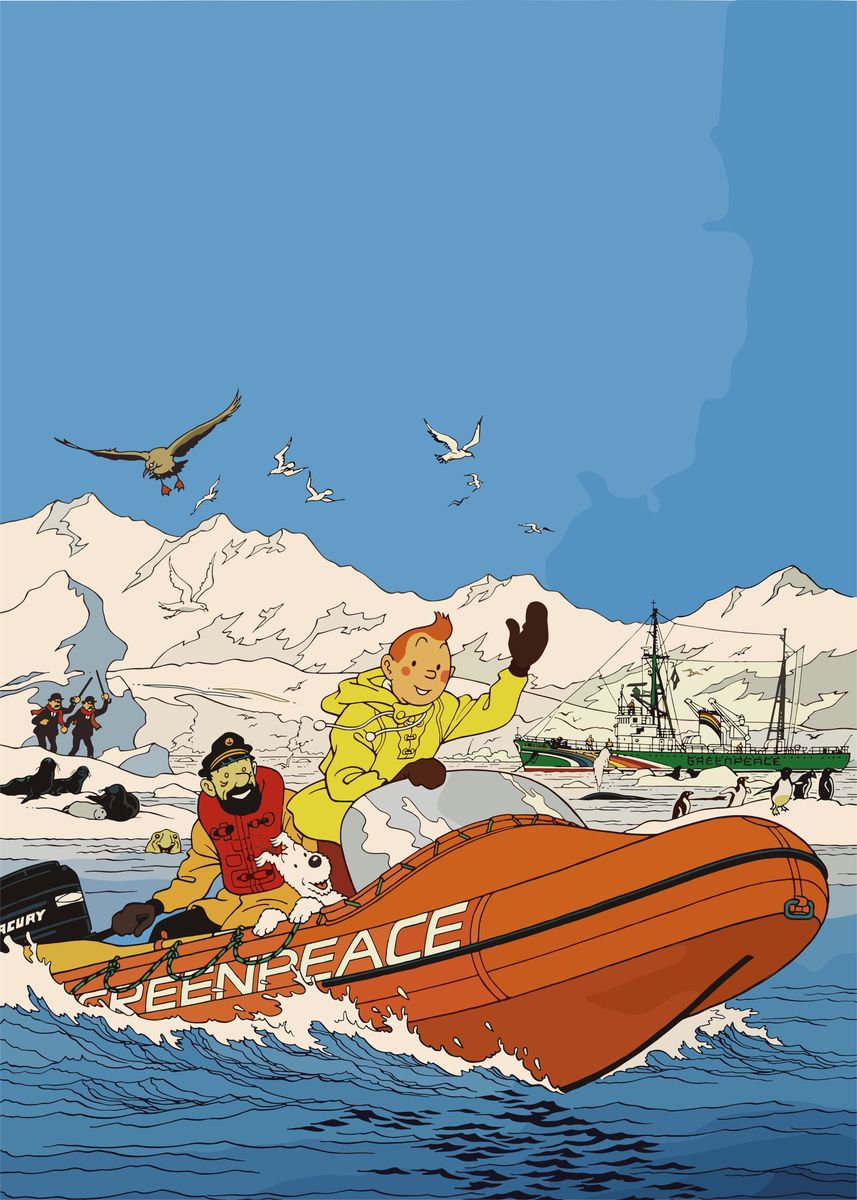 'Tintin Sea Explolers' Poster, picture, metal print, paint by Trona ...