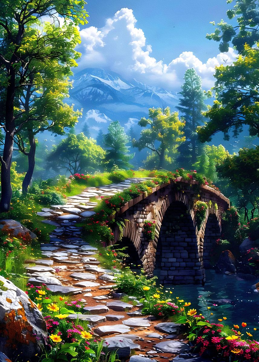 'Nature Landscape' Poster, picture, metal print, paint by tra avis ...