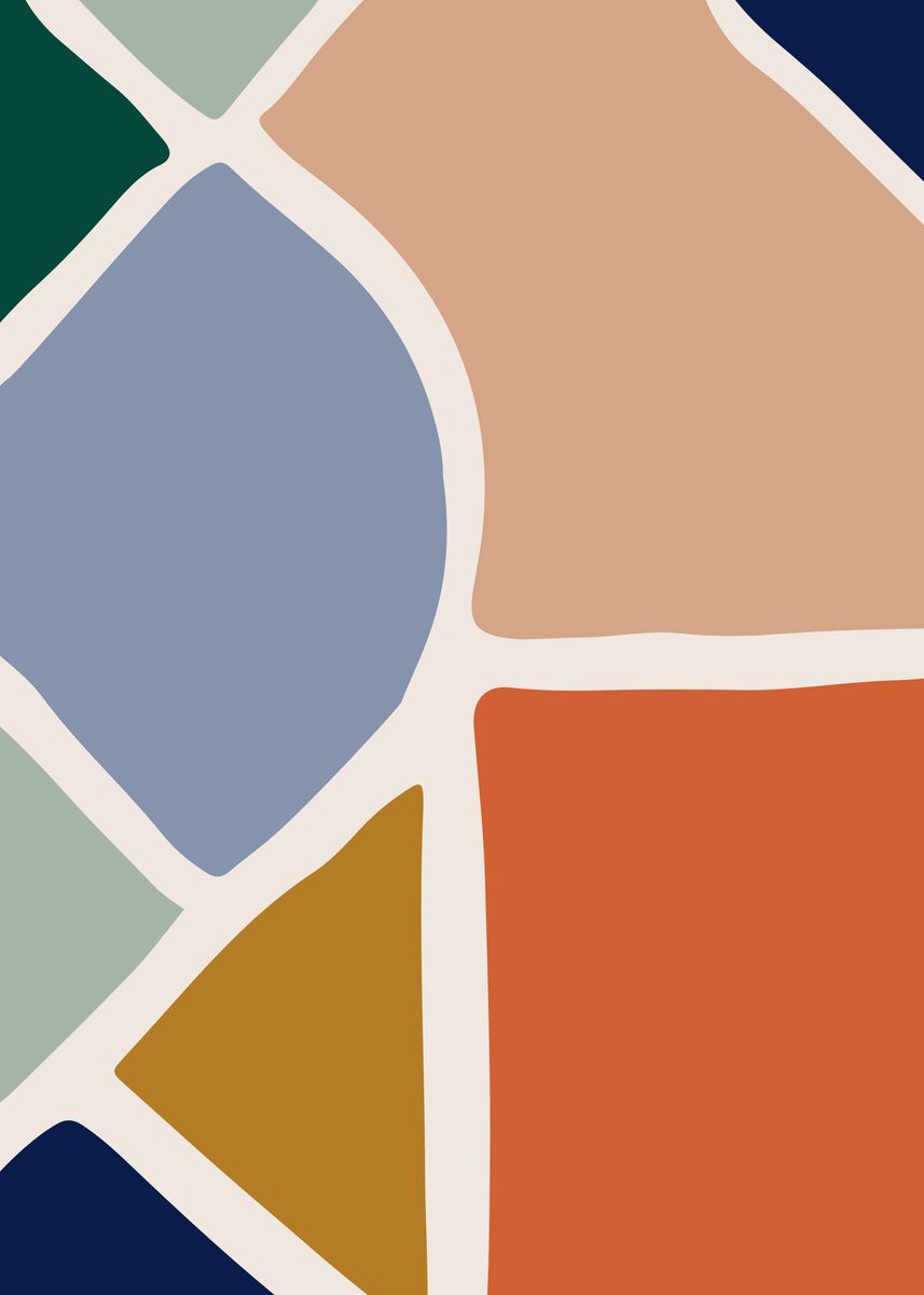 'Retro Colorblocks Art' Poster, picture, metal print, paint by ...