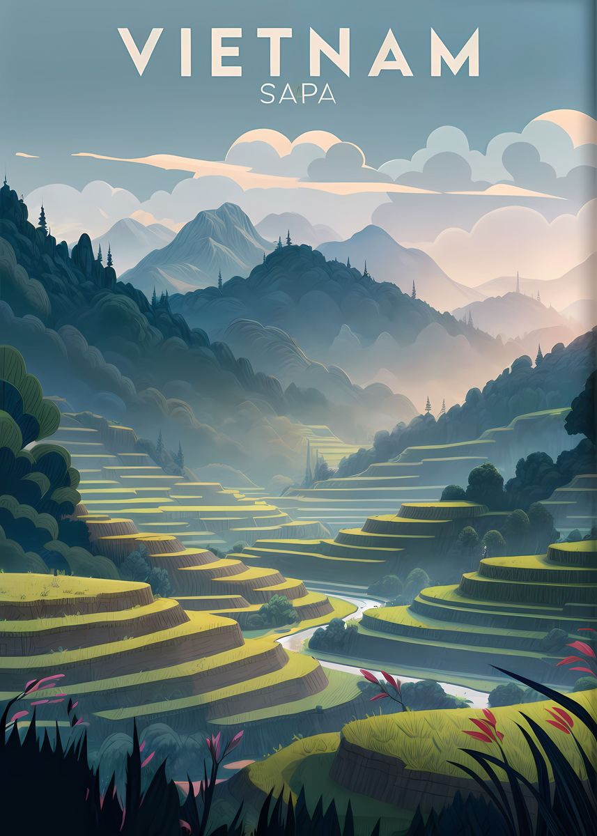 'vietnam sapa travel ' Poster, picture, metal print, paint by Zeeshan ...
