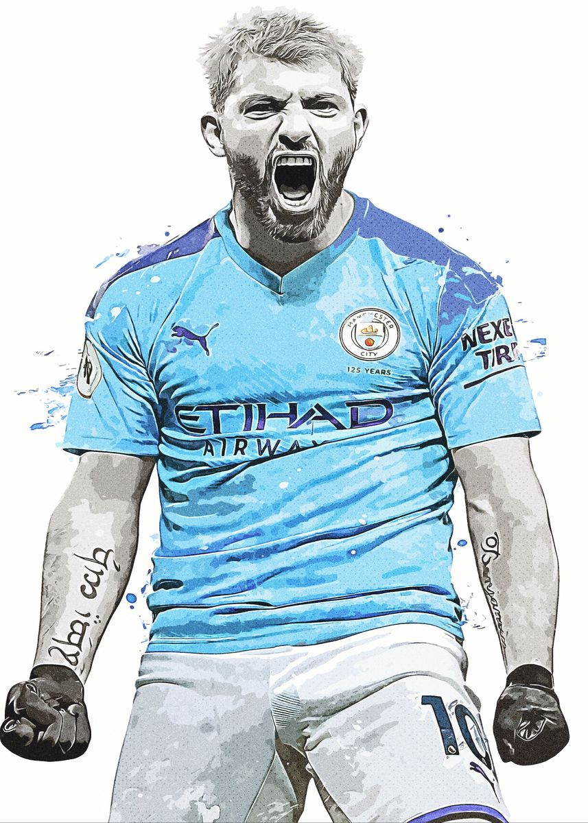 'Sergio Aguero' Poster, picture, metal print, paint by Le Thi Thu Hien ...