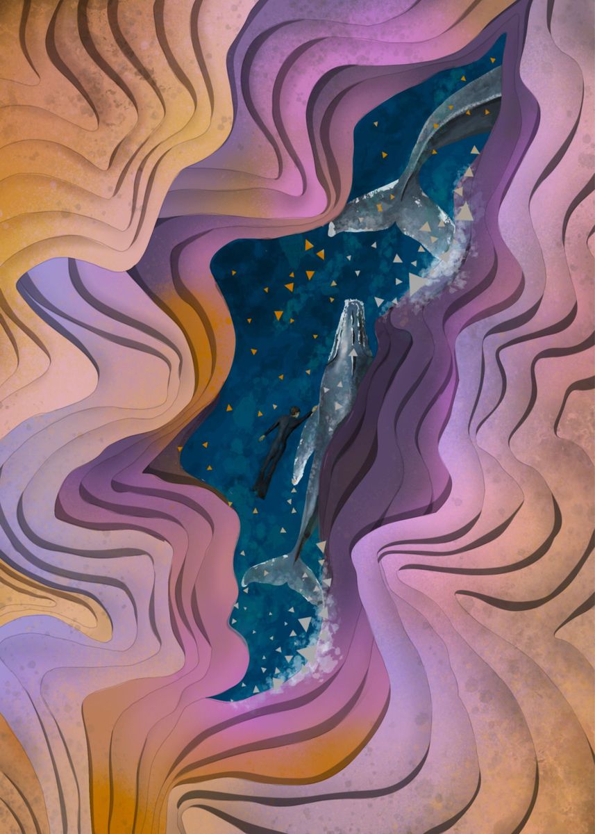 'Azure' Poster, picture, metal print, paint by Katarina Kudashik | Displate