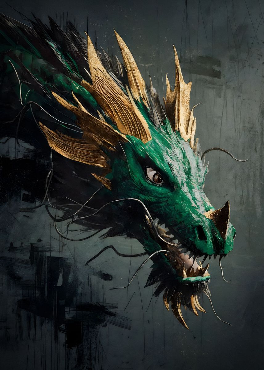 'Dragon' Poster, picture, metal print, paint by Lukasz Kobylka | Displate