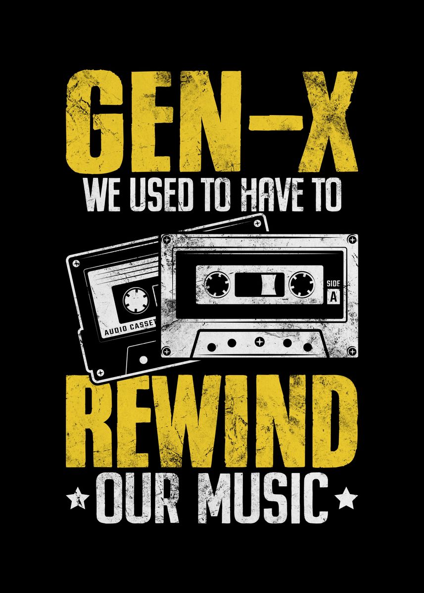 'Funny Generation X Music' Poster, picture, metal print, paint by ...