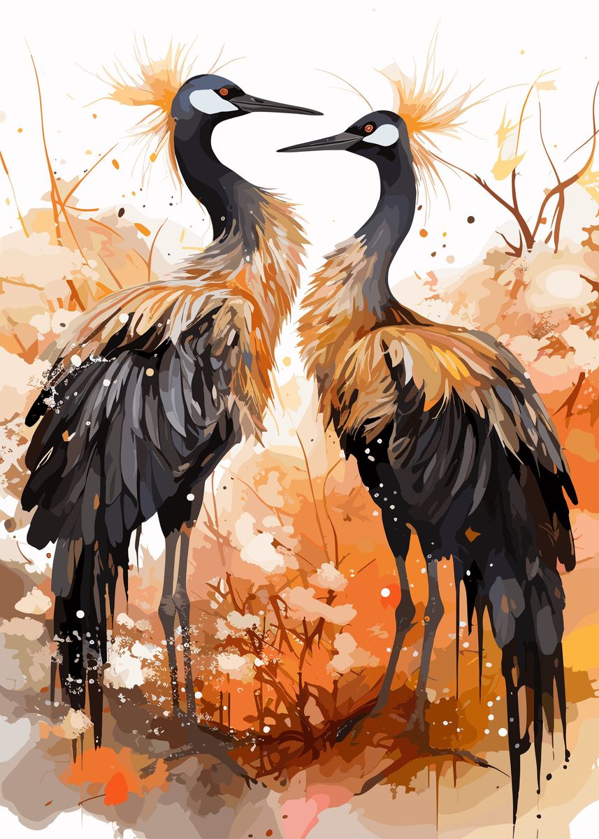 'Abstract Paint Stork' Poster, picture, metal print, paint by Firgiant ...