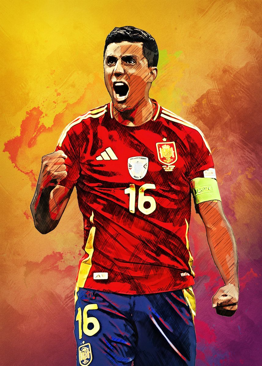 'Rodri' Poster, picture, metal print, paint by Le Duc Hiep | Displate