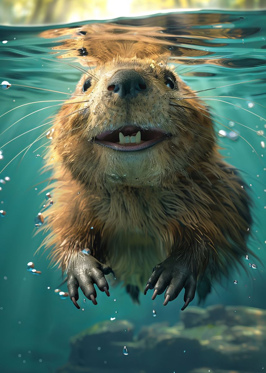 'Beaver Sea' Poster, picture, metal print, paint by Henning Seiffert ...