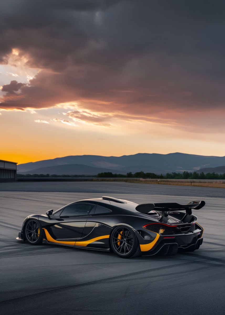 'Golden Hour Hypercar' Poster, picture, metal print, paint by Patrick ...