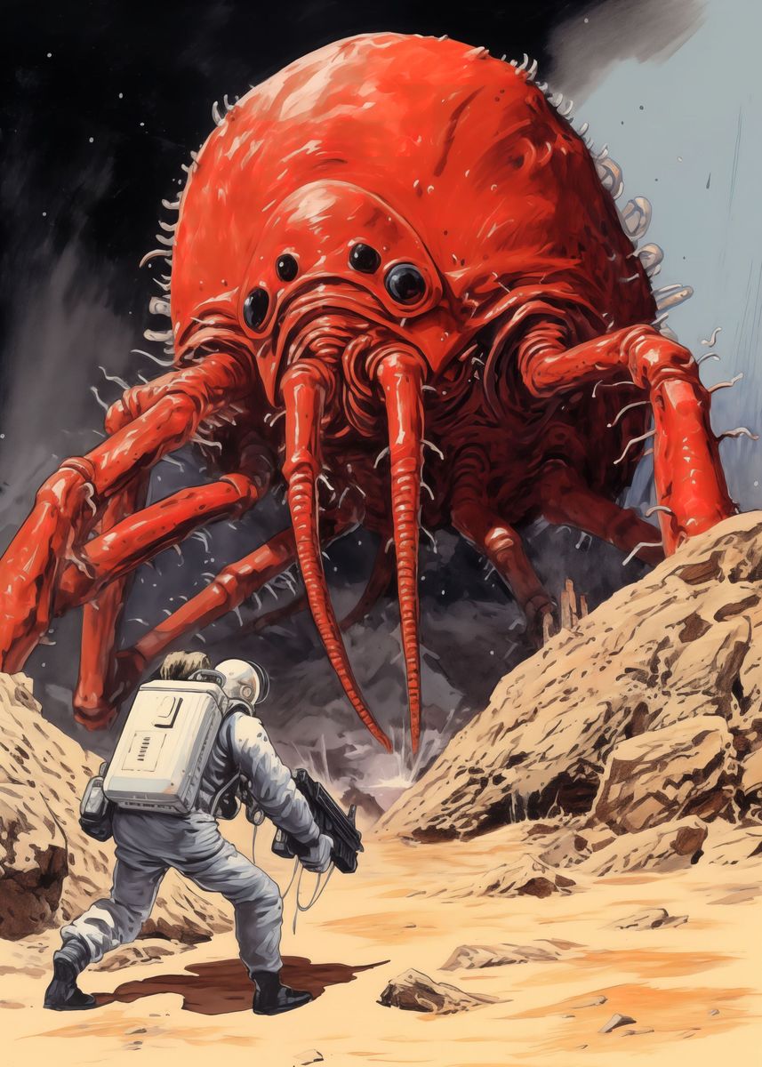 'Space Monster Clash' Poster, picture, metal print, paint by Powerful ...