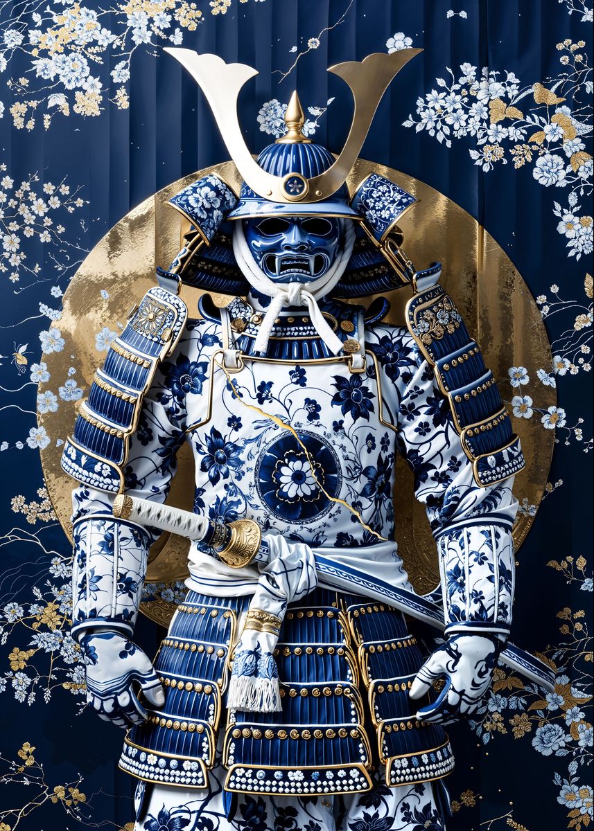 'Porcelain Shogun' Poster, picture, metal print, paint by Pixaverse ...