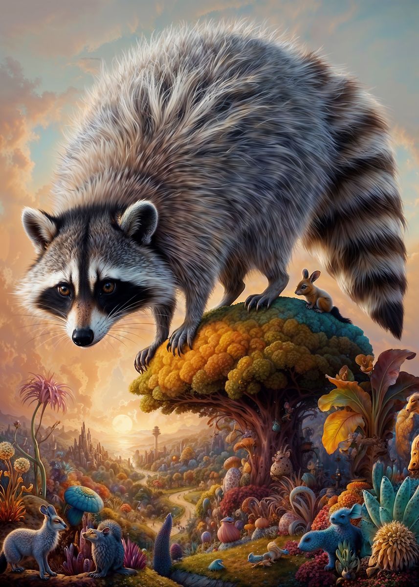 'Phantasmic Raccoon' Poster, picture, metal print, paint by Mudge ...
