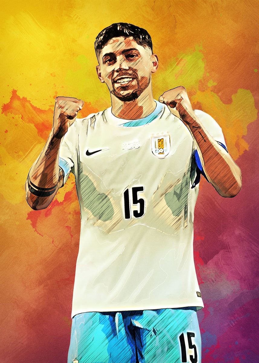 'Federico Valverde' Poster, picture, metal print, paint by HildaWarren ...