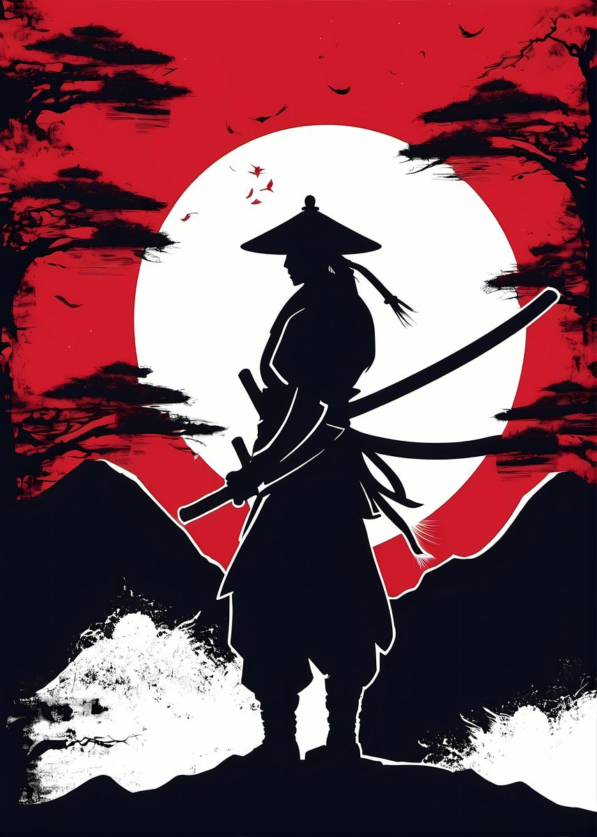 'Japanese Samurai' Poster, picture, metal print, paint by Gon Poster ...