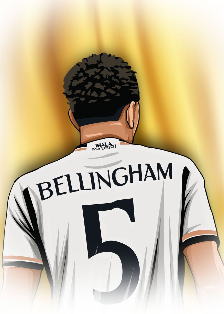 'Jude Bellingham Gold' Poster, picture, metal print, paint by Pierre ...