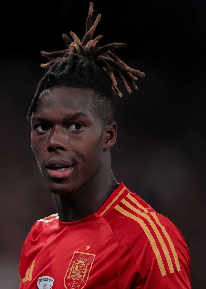 'Wonderkid Nico Williams' Poster, picture, metal print, paint by ...