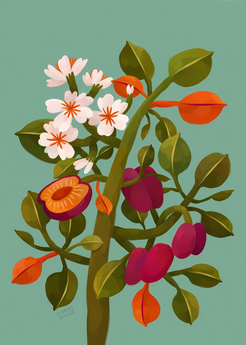 'Plum Tree' Poster, picture, metal print, paint by New Generation ...