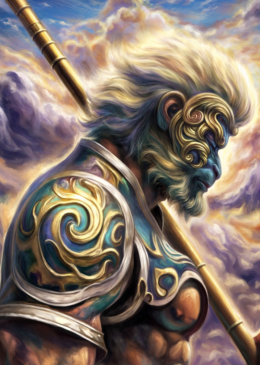 'Sun Wukong' Poster, picture, metal print, paint by 2Meow | Displate