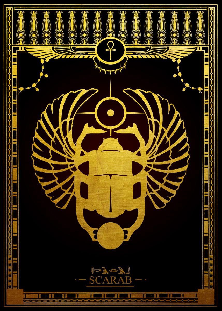 'Scarab Egyptian Symbol' Poster, picture, metal print, paint by ...