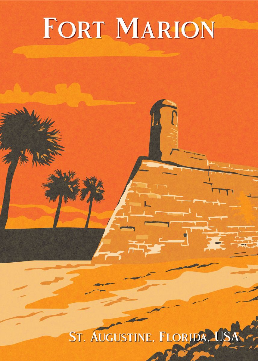 'Fort Marion' Poster, picture, metal print, paint by Jordan Holmes ...