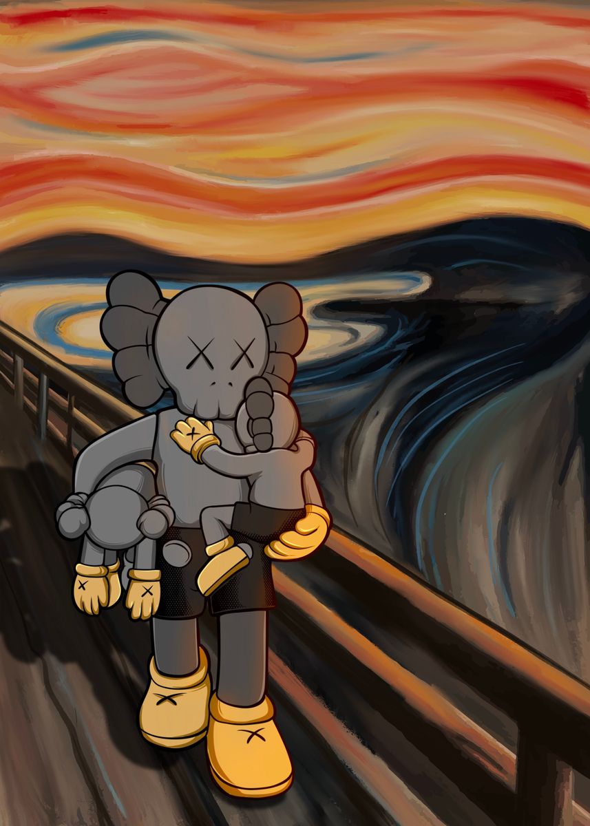 'Scream kaws' Poster, picture, metal print, paint by Boon Edgar | Displate