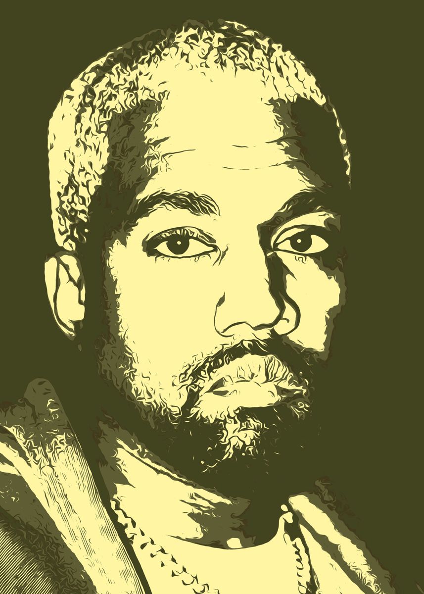 'Kanye West' Poster, picture, metal print, paint by Levi Sensei | Displate