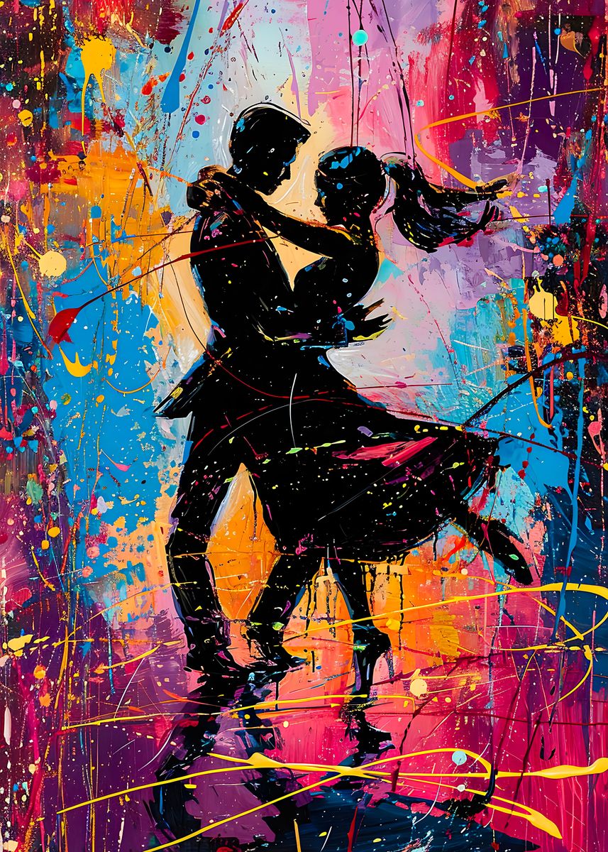 'Dancing in Paint' Poster, picture, metal print, paint by ...
