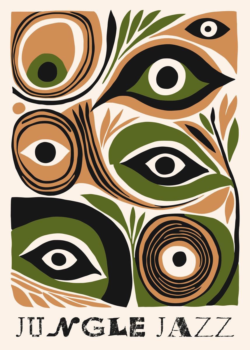 'Jungle Jazz Music Art' Poster, picture, metal print, paint by ...