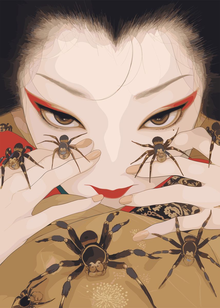 'Geisha And Spider' Poster, picture, metal print, paint by Luminescent ...