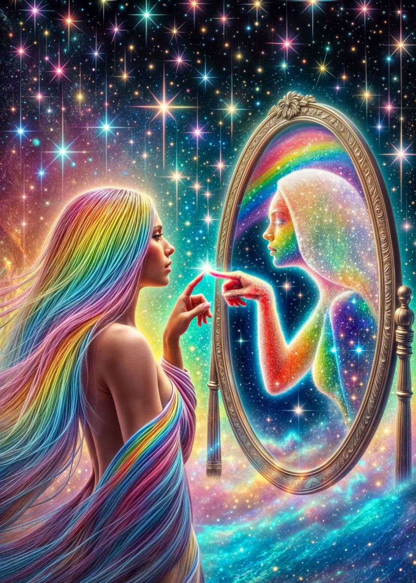 'Cosmic Mirror' Poster, picture, metal print, paint by ...