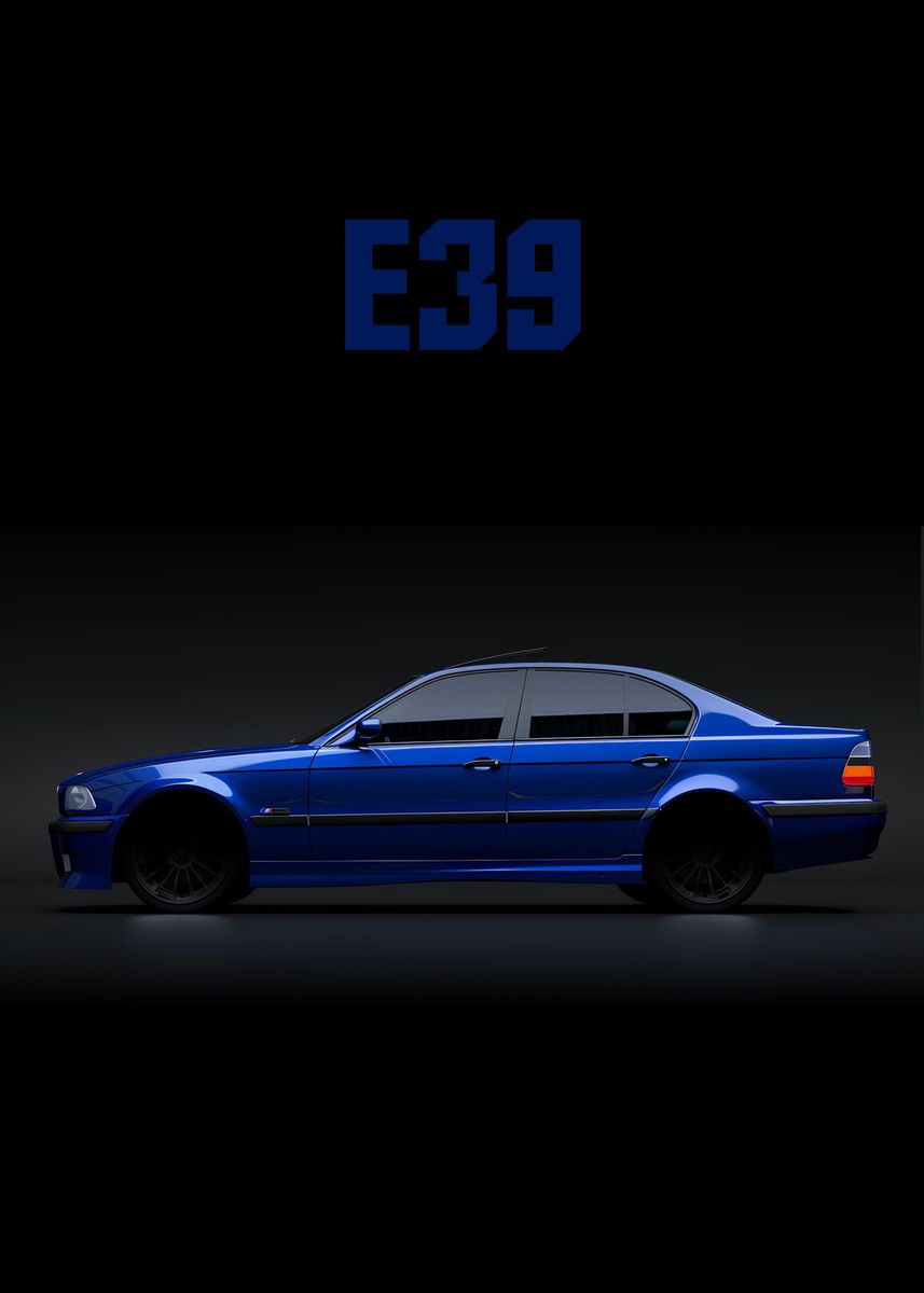 'e39 blue cars' Poster, picture, metal print, paint by Masje Studio ...