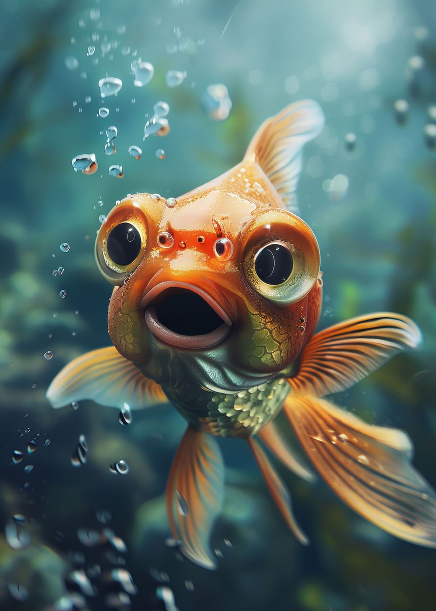 'Goldfish' Poster, picture, metal print, paint by Henning Seiffert ...