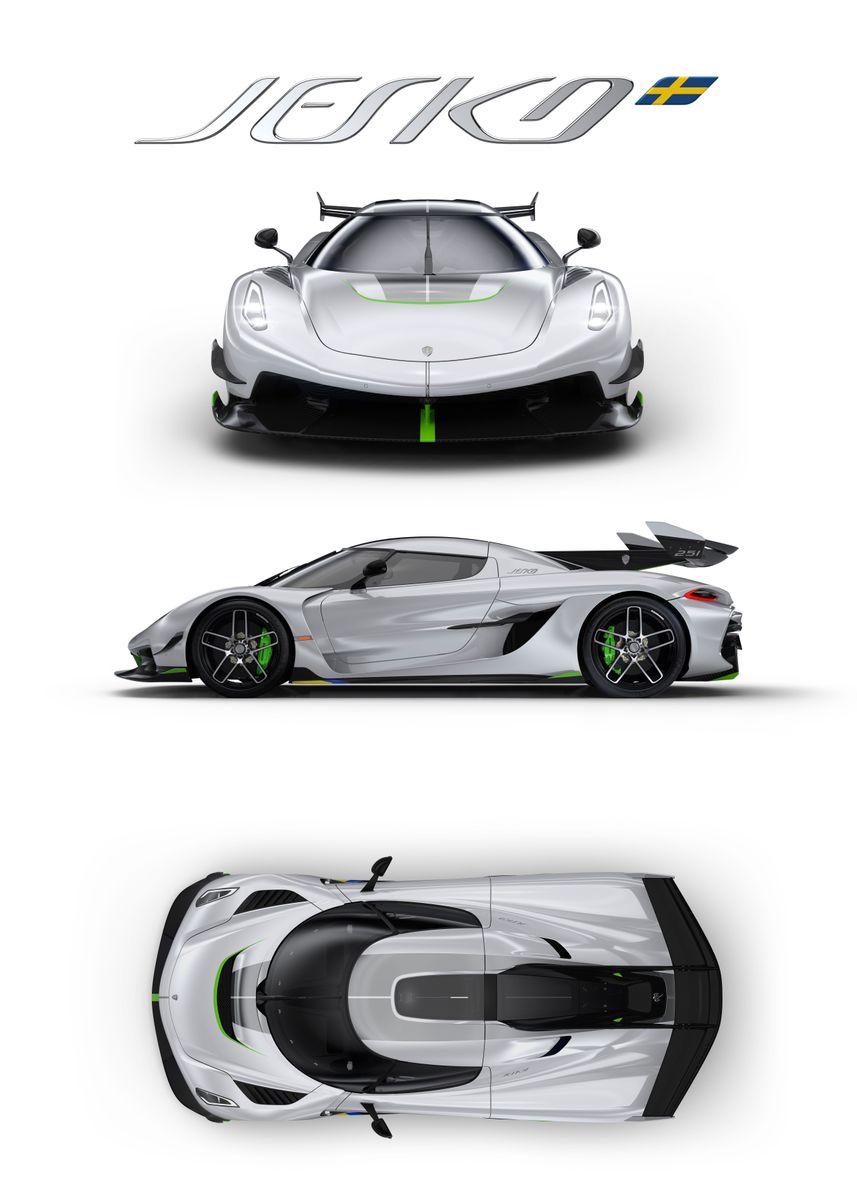 'Koenigsegg Jesko Attack' Poster, picture, metal print, paint by ...