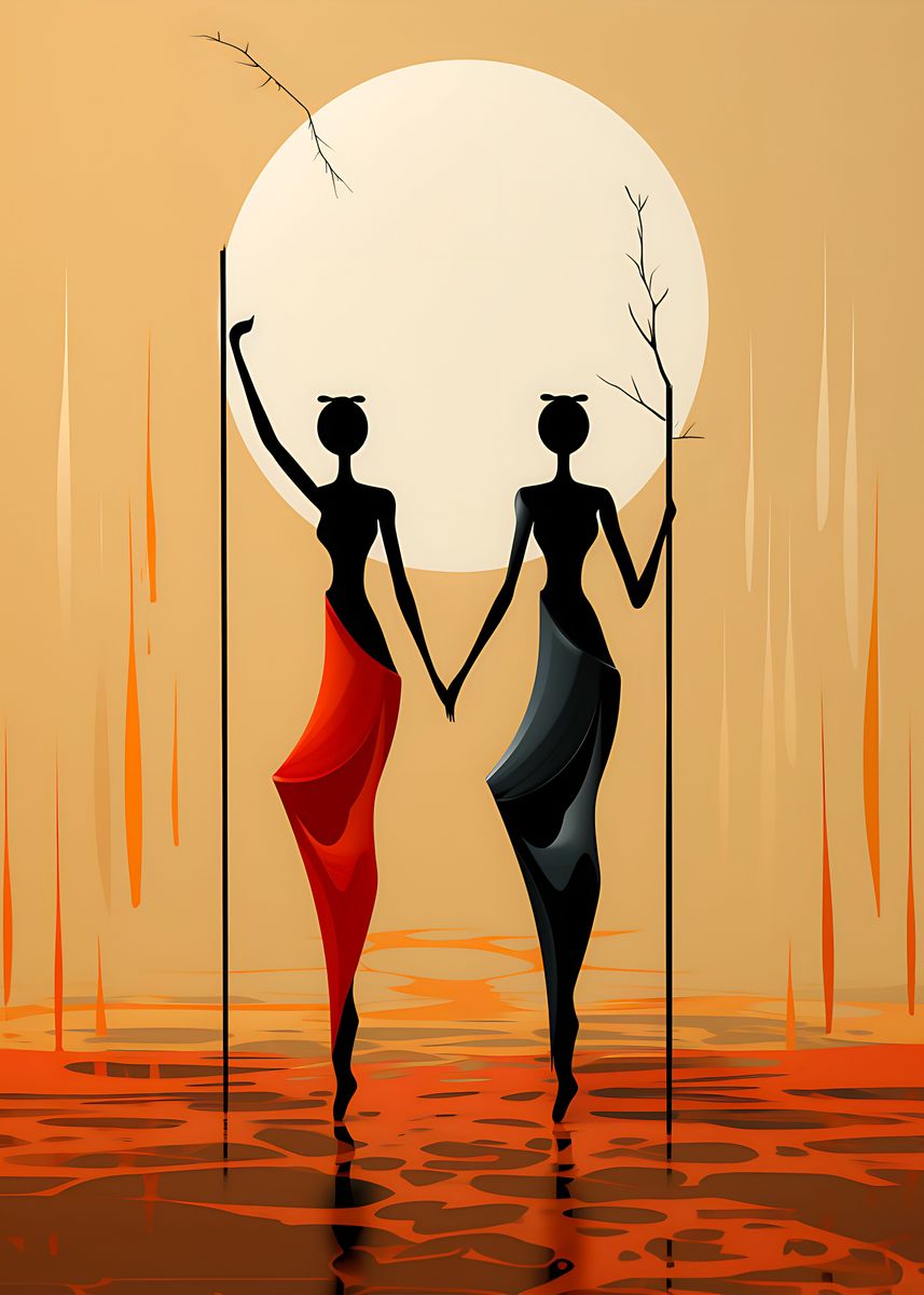 'African Minimalism' Poster, picture, metal print, paint by ...