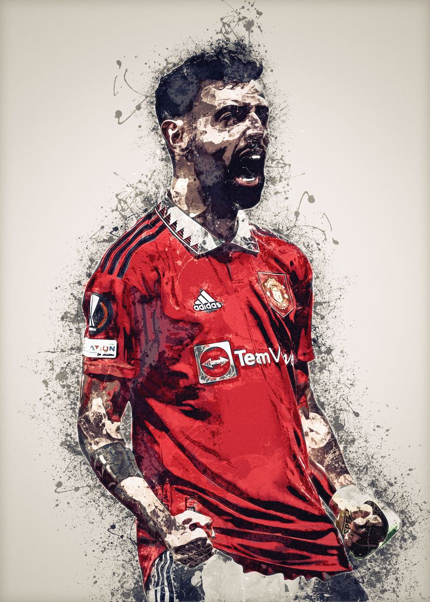 'Bruno Fernandes Splatter' Poster, picture, metal print, paint by Lloyd ...