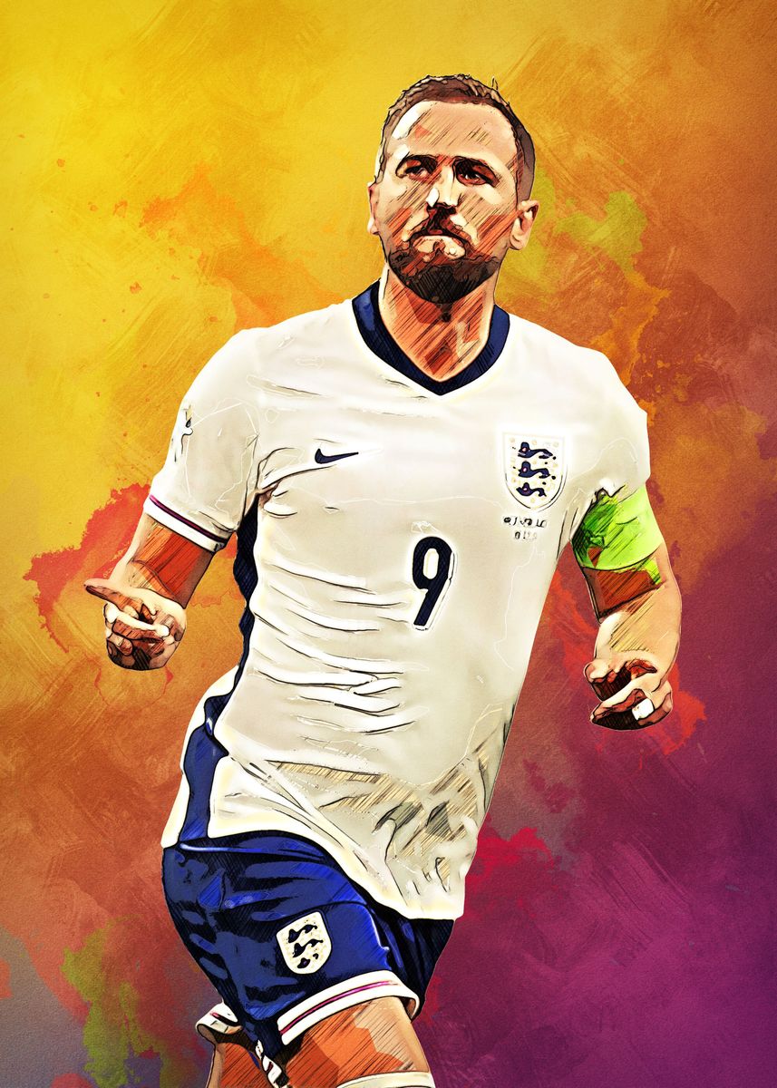 'Harry Kane' Poster, picture, metal print, paint by Cao Thi Hieu | Displate