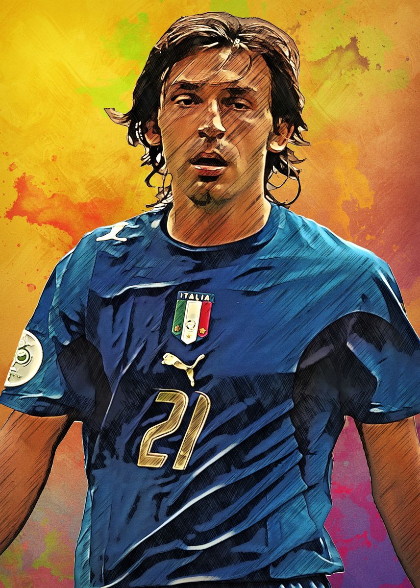 'Andrea Pirlo' Poster, picture, metal print, paint by KiaraPfeffer ...