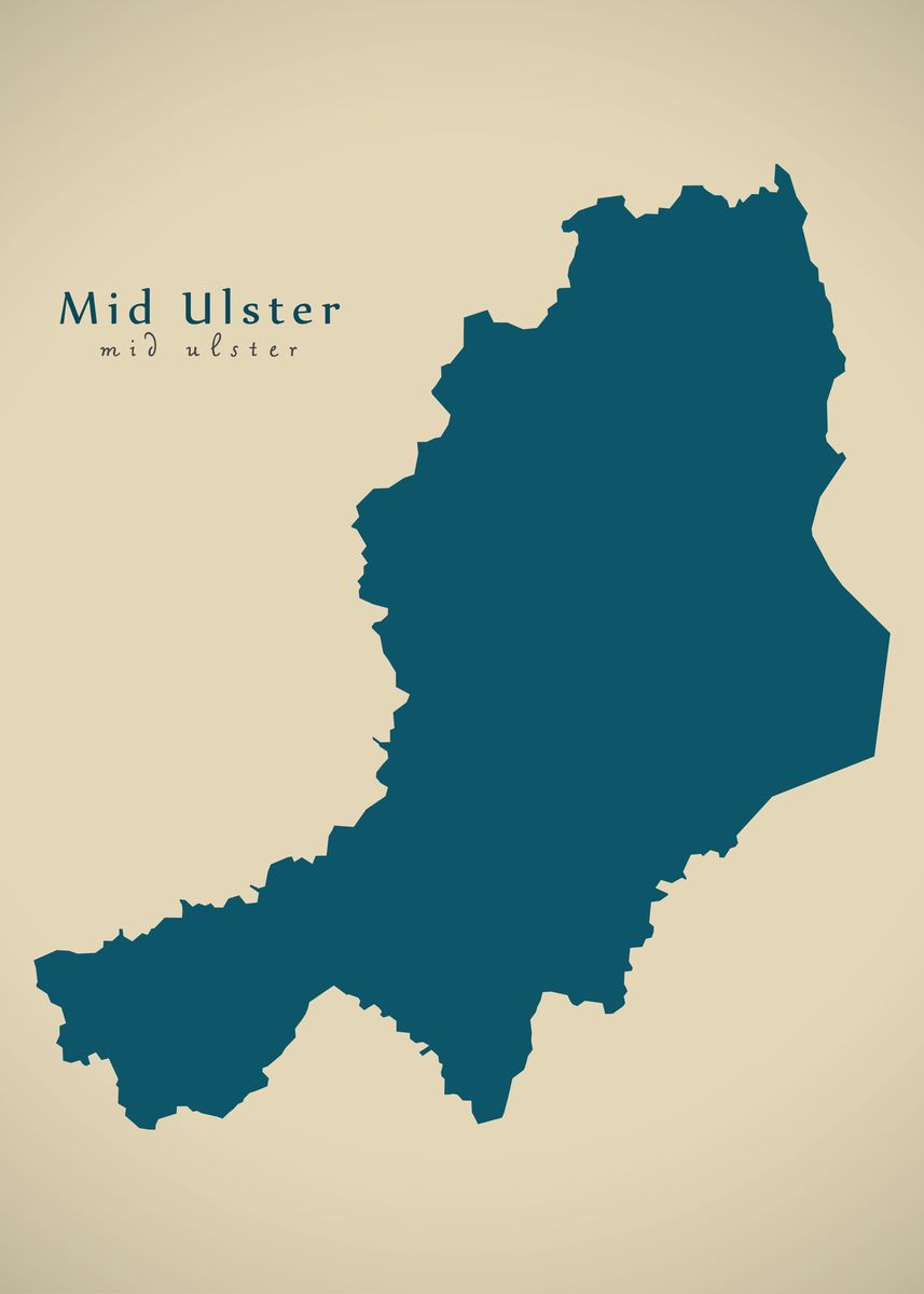 'Mid Ulster Map' Poster, picture, metal print, paint by Ingo Menhard ...