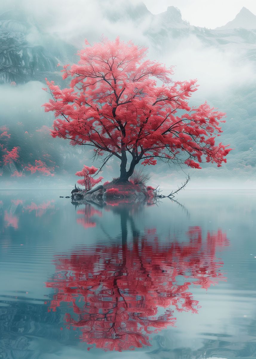 'Cherry Sakura Tree Of Life' Poster, picture, metal print, paint by ...