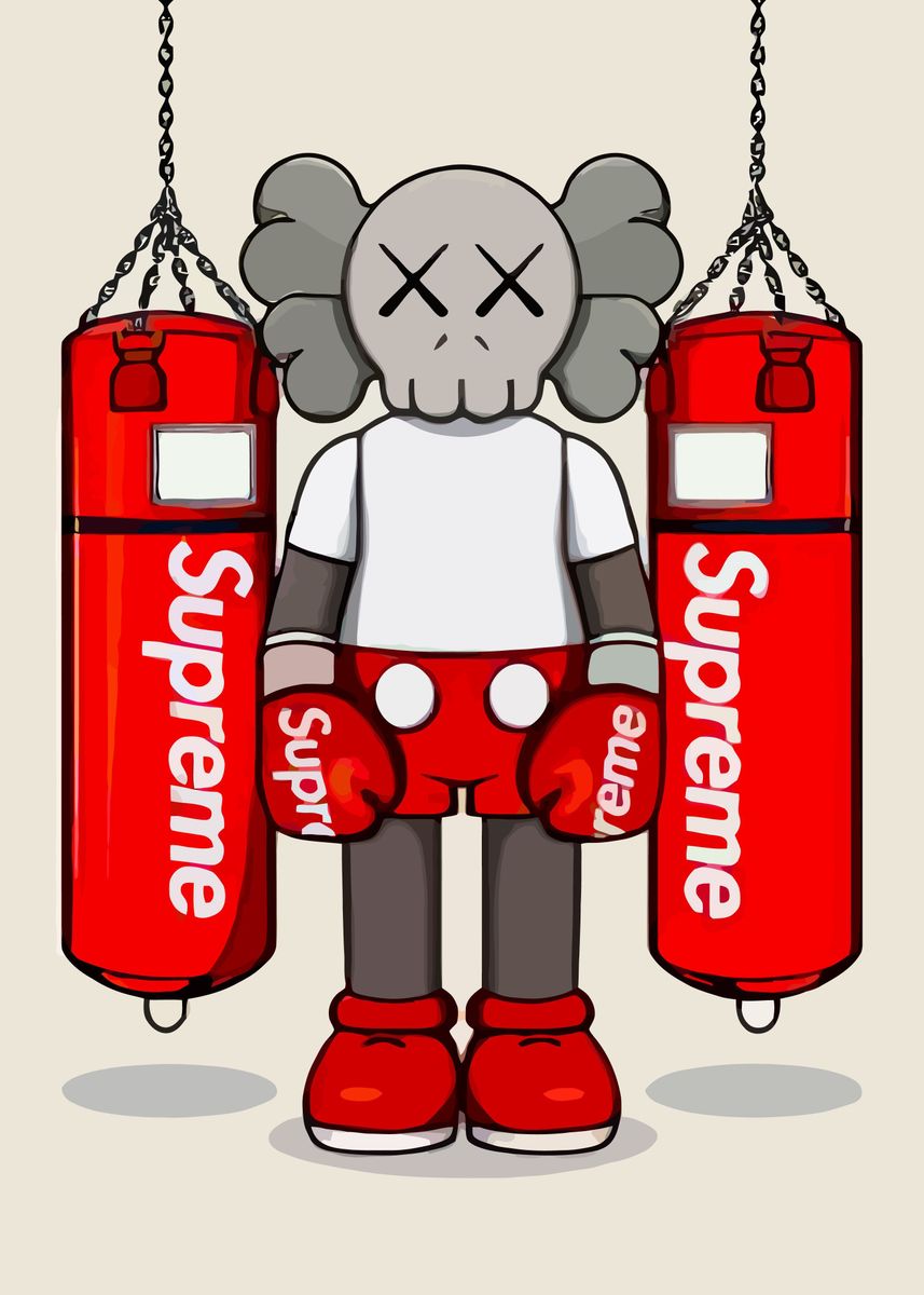 'Kaws Boxing' Poster, picture, metal print, paint by BB Creative | Displate