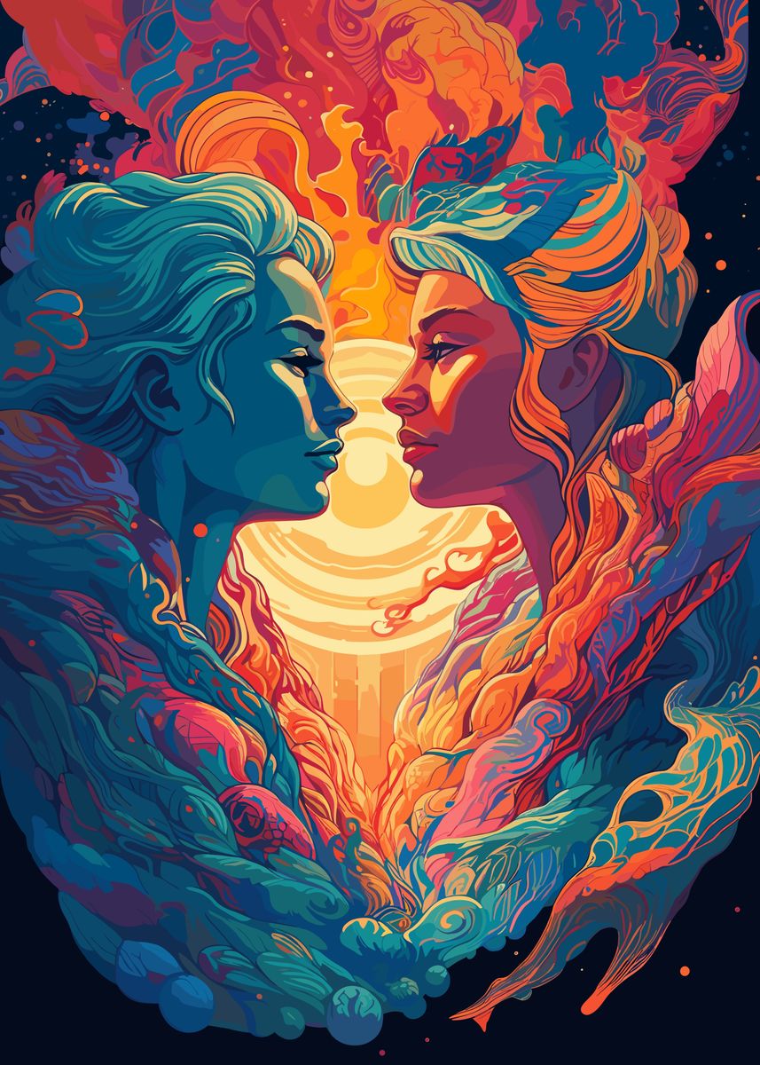 'Zodiac Sign Gemini' Poster, picture, metal print, paint by BobbyBubble ...