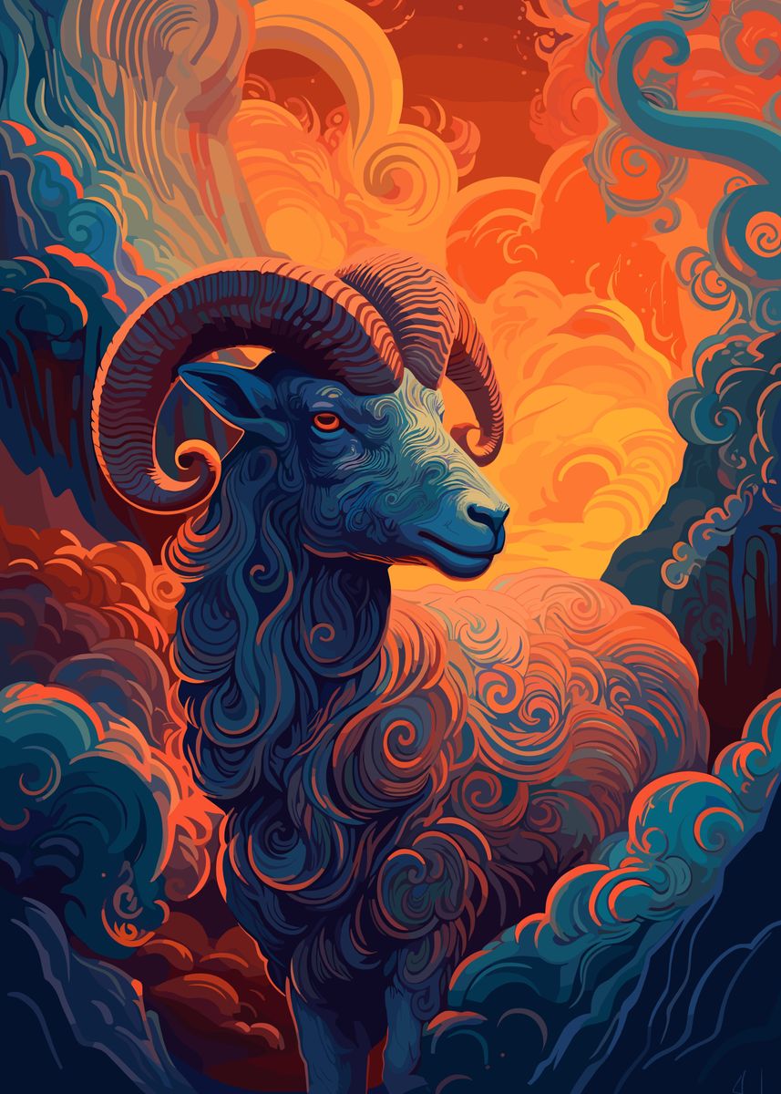 'Capricorn Zodiac Sign' Poster, picture, metal print, paint by ...