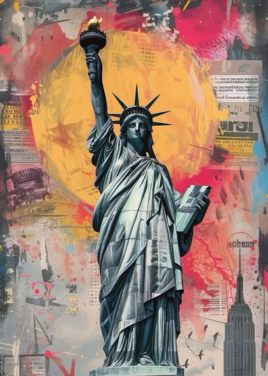 'LIBERTY SYMBOL OF FREEDOM' Poster, picture, metal print, paint by ...