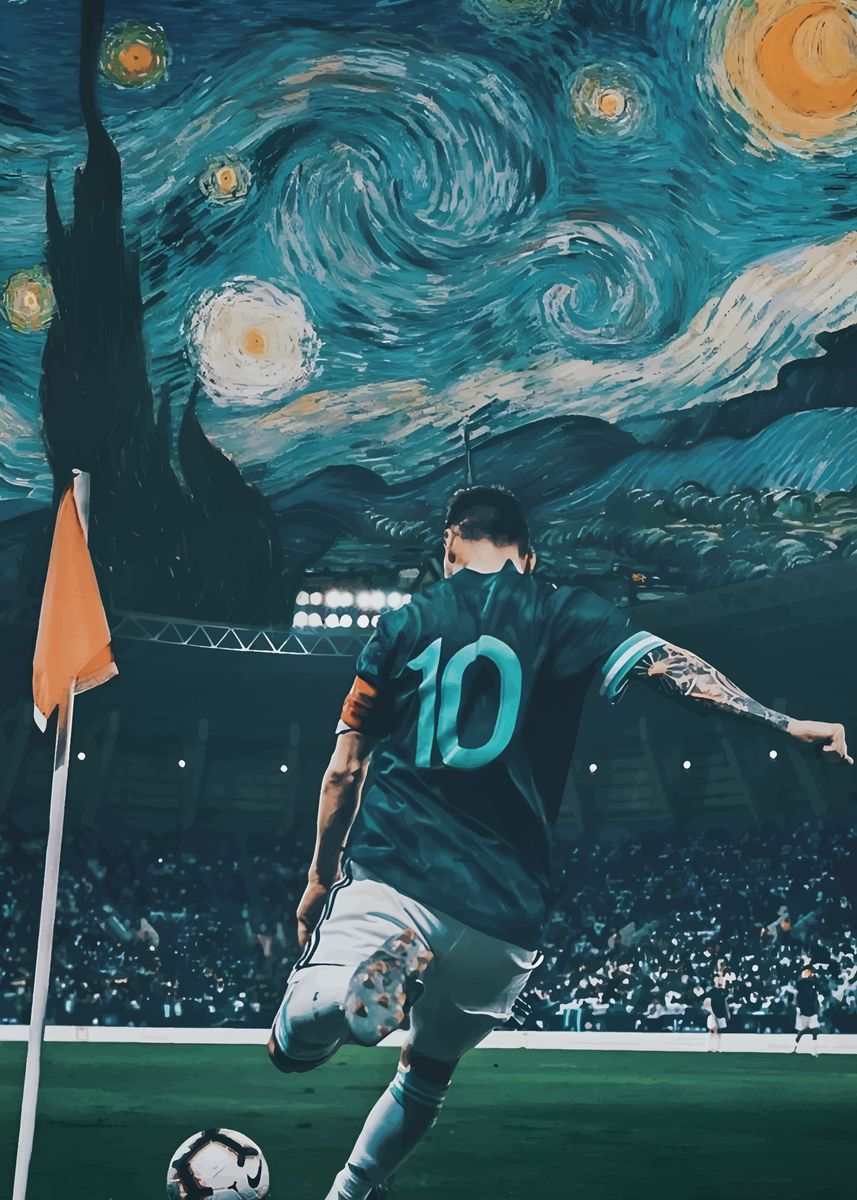 'Messi ' Poster, picture, metal print, paint by zakaria Grng | Displate