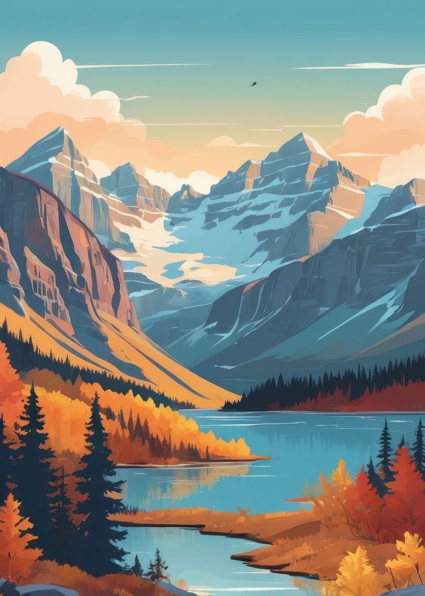 'Canada sky' Poster, picture, metal print, paint by nz wrks | Displate